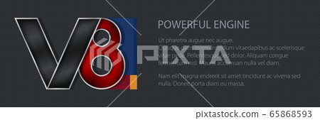 V8 powerfull engine banner - Stock Illustration [65868593] - PIXTA