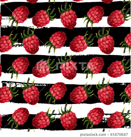 Seamless watercolor pattern with funny raspberries - Stock Illustration ...