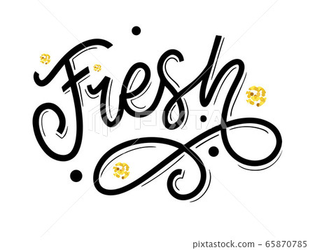 Fresh word hand lettering. Handmade vector - Stock Illustration ...
