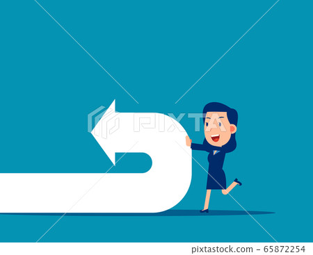 Pushing and changing arrow symbol direction - Stock Illustration ...