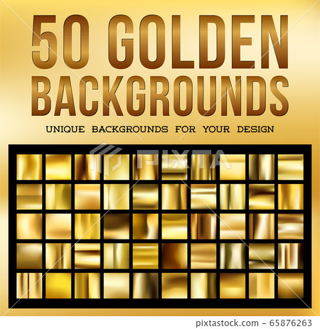 50 unique gold backgrounds. Golden glossy... - Stock Illustration ...