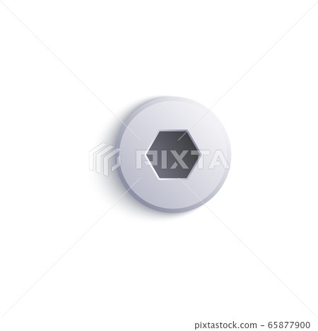 Top view head of screw or bolt metal 3d... - Stock Illustration ...