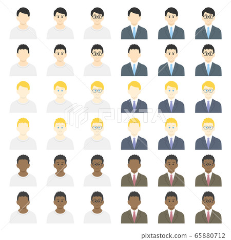 Male icon illustration set - Stock Illustration [65880712] - PIXTA