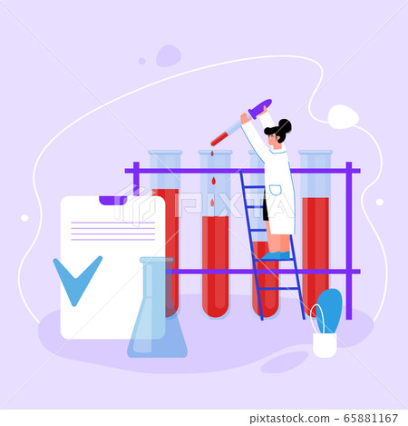 Vector illustration of a medical blood test. - Stock Illustration ...