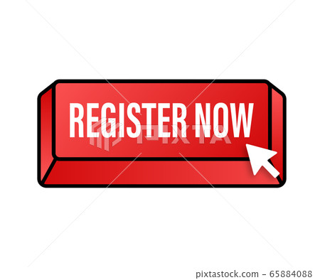 Register now with cursor button. Internet icon.... - Stock Illustration [65884088] - PIXTA