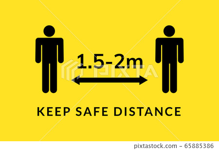 Social distance meter icon. Keep distance... - Stock Illustration ...
