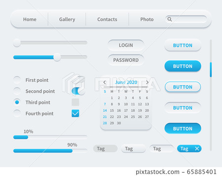 White interface elements. Universal ui template... - Stock Illustration ...