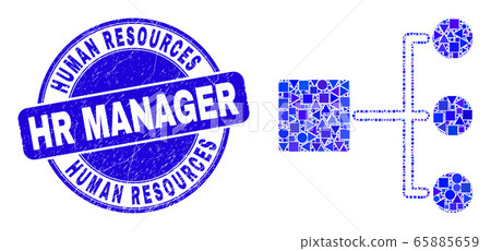 Blue Scratched Human Resources Hr Manager Stamp... - Stock Illustration ...