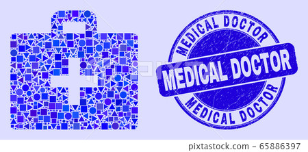 Blue Grunge Medical Doctor Stamp Seal and... - Stock Illustration ...