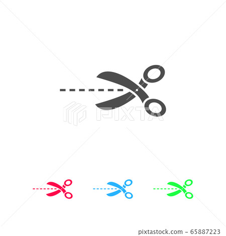 Cut icon flat - Stock Illustration [65887223] - PIXTA