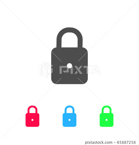 Lock icon flat - Stock Illustration [65887258] - PIXTA