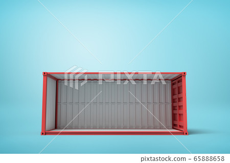 3d rendering of empty red cargo container with... - Stock Illustration ...