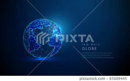 Abstract vector low poly earth globe concept. - Stock Illustration ...