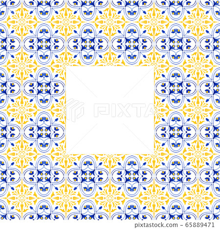 Portuguese Azulejos tile frame. Traditional... - Stock Illustration ...