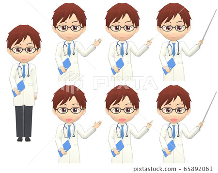 [Description B] Male doctor medium front view - Stock Illustration ...