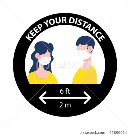 Keep your distance sign. New normal social - Stock Illustration ...