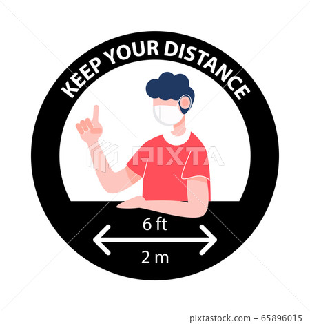 Keep your distance sign. New normal social - Stock Illustration ...