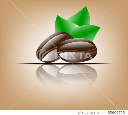 Coffee bean isolate on brown light - Stock Illustration [65906713] - PIXTA