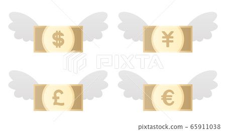 Flying banknotes set - Stock Illustration [65911038] - PIXTA