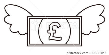 Flying pound banknotes - Stock Illustration [65911043] - PIXTA