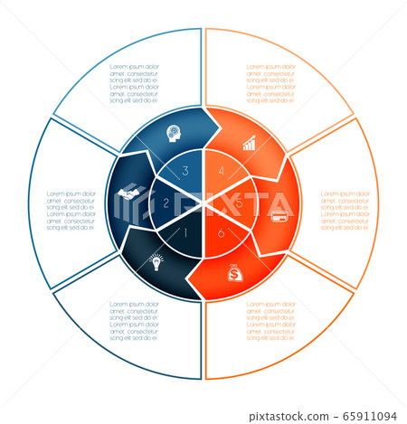 Ring of arrows Infographic. Chart template for - Stock Illustration ...