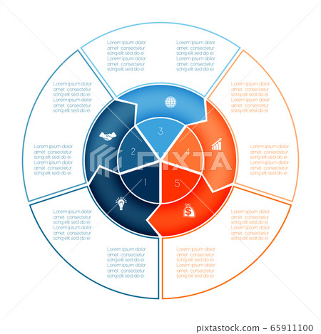 Ring of arrows Infographic. Chart template for - Stock Illustration ...