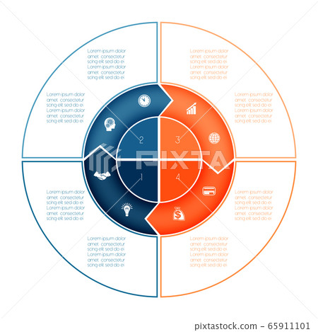 Ring of arrows Infographic. Chart template for - Stock Illustration ...