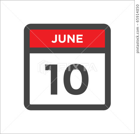 June 10 calendar icon with day of month - Stock Illustration [65914850 ...
