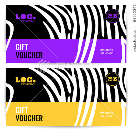 Horizontal gift voucher white lines on black... - Stock Illustration ...