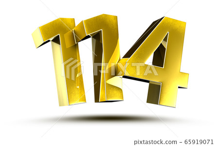 Number 114 Gold color 3d. - Stock Illustration [65919071] - PIXTA