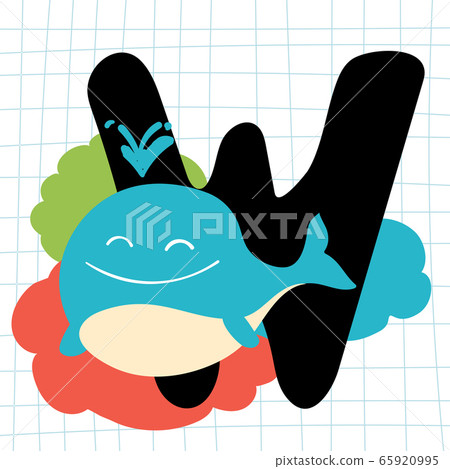 Whale alphabet kids, Animal alphabet, letter W,... - Stock Illustration ...