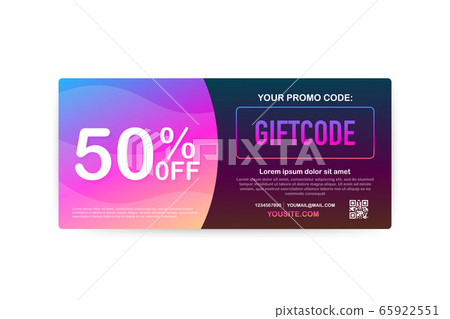Promo code. Vector Gift Voucher with Coupon... - Stock Illustration ...