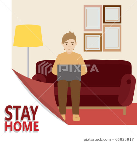 Stay in home poster - Stock Illustration [65923917] - PIXTA