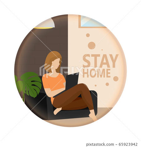 Stay in home poster - Stock Illustration [65923942] - PIXTA