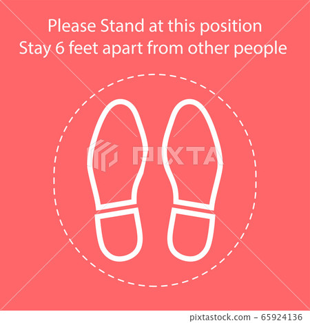 Foot Symbol Marking the standing position - Stock Illustration ...