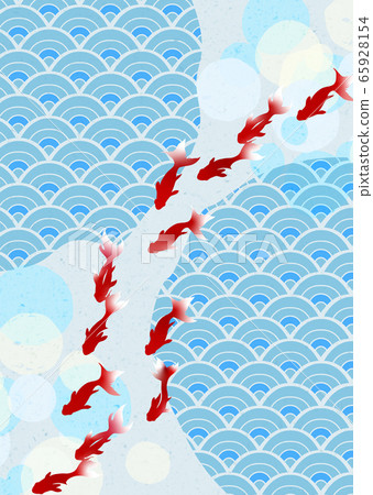 Summer Japanese pattern illustration with... - Stock Illustration ...