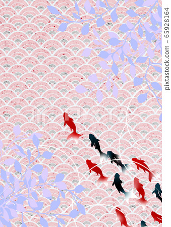 Summer Japanese pattern illustration with... - Stock Illustration ...