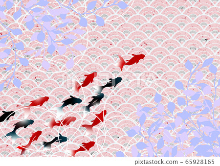 Summer Japanese pattern illustration with... - Stock Illustration ...