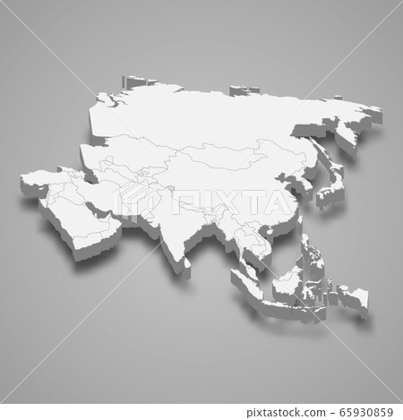 3d map of Asia Template for your design - Stock Illustration [65930859 ...