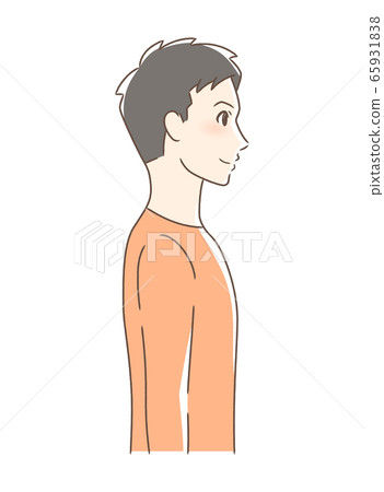 Side profile of a smiling man - Stock Illustration [65931838] - PIXTA