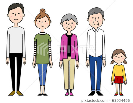 Family three generations - Stock Illustration [65934496] - PIXTA