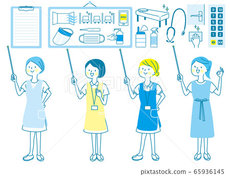 Young woman nurse manipulative doctor white... - Stock Illustration ...