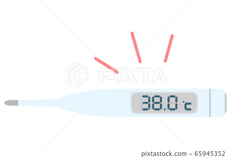 Illustration of a thermometer showing 38.0 degrees - Stock Illustration ...
