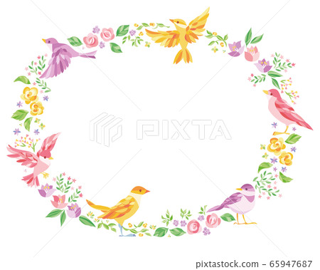 Flower Bird Frame - Stock Illustration [65947687] - PIXTA