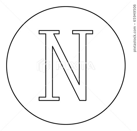 Nu greek symbol capital letter uppercase font - Stock Illustration ...