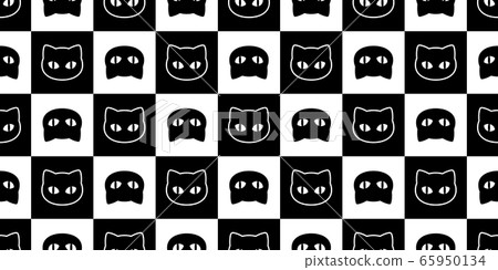 cat seamless pattern kitten checked vector... - Stock Illustration ...