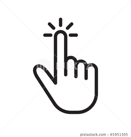 Hand touch, tap or click line vector icon - Stock Illustration ...