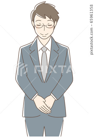A man facing the front bowing - Stock Illustration [65961358] - PIXTA