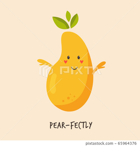 Funny pear character design Vector illustration - Stock Illustration ...