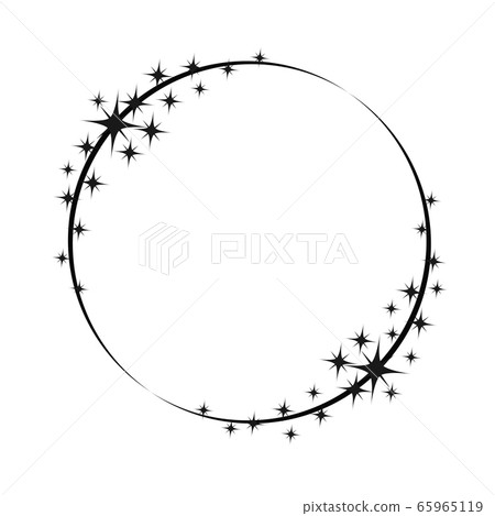 Stardust frame. Shiny star circle frame, starry - Stock Illustration ...
